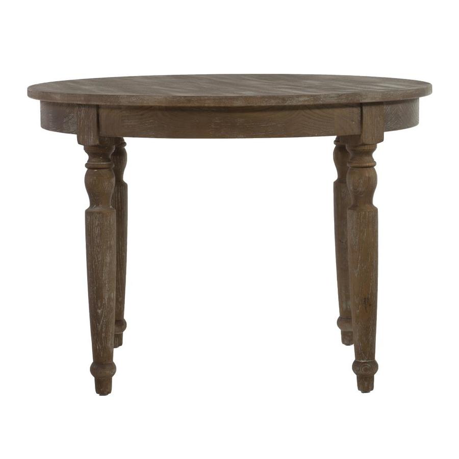 Linon Avalon Dark Natural Brown Wood Round Dining Table with Dark ...