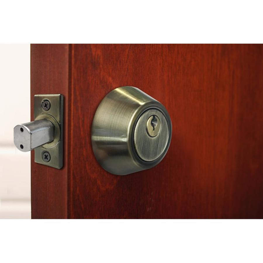 Design House Antique Antique Brass Single Cylinder Deadbolt in the ...