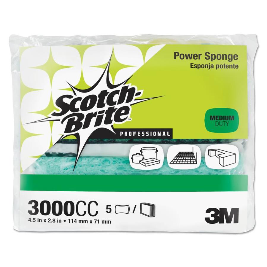Scotch-Brite Power Sponge, Teal, 2-4/5 x 4-1/2, 5/Pack in the Sponges ...