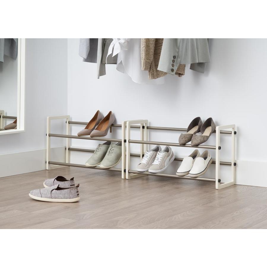 TRINITY Basics 2-Tier Expandable Shoe Rack in White (2-Pack) at Lowes.com