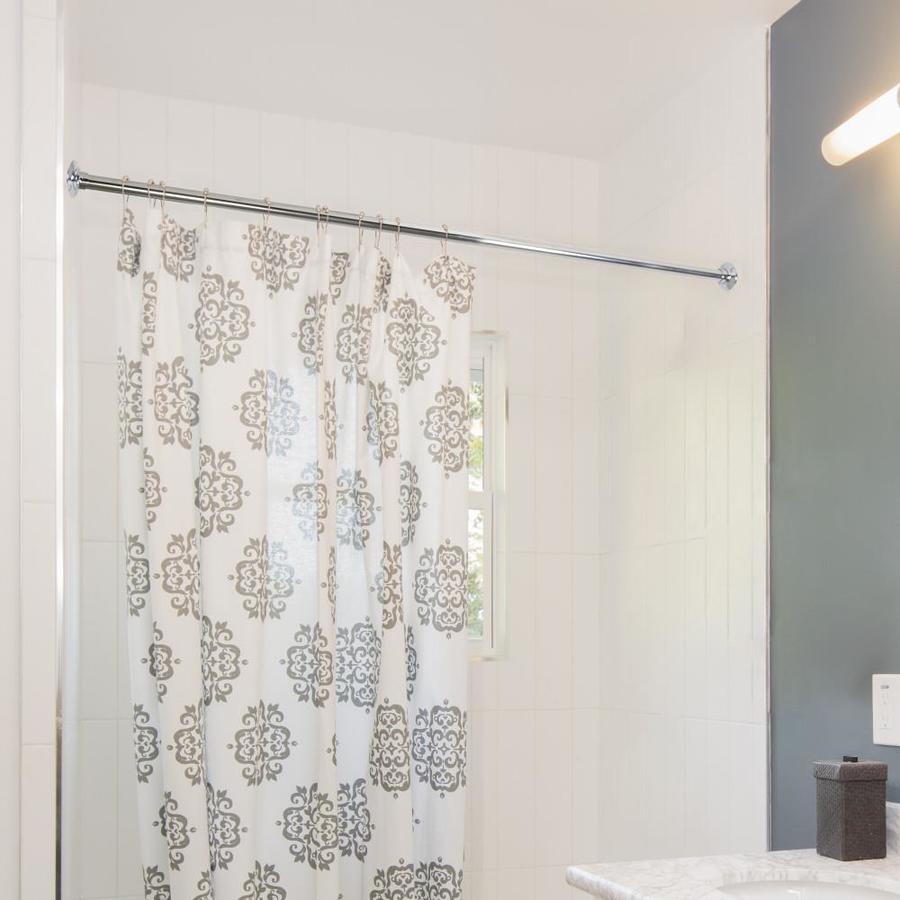 Design House 60-in to 60-in Polished Chrome Fixed Single Straight ...