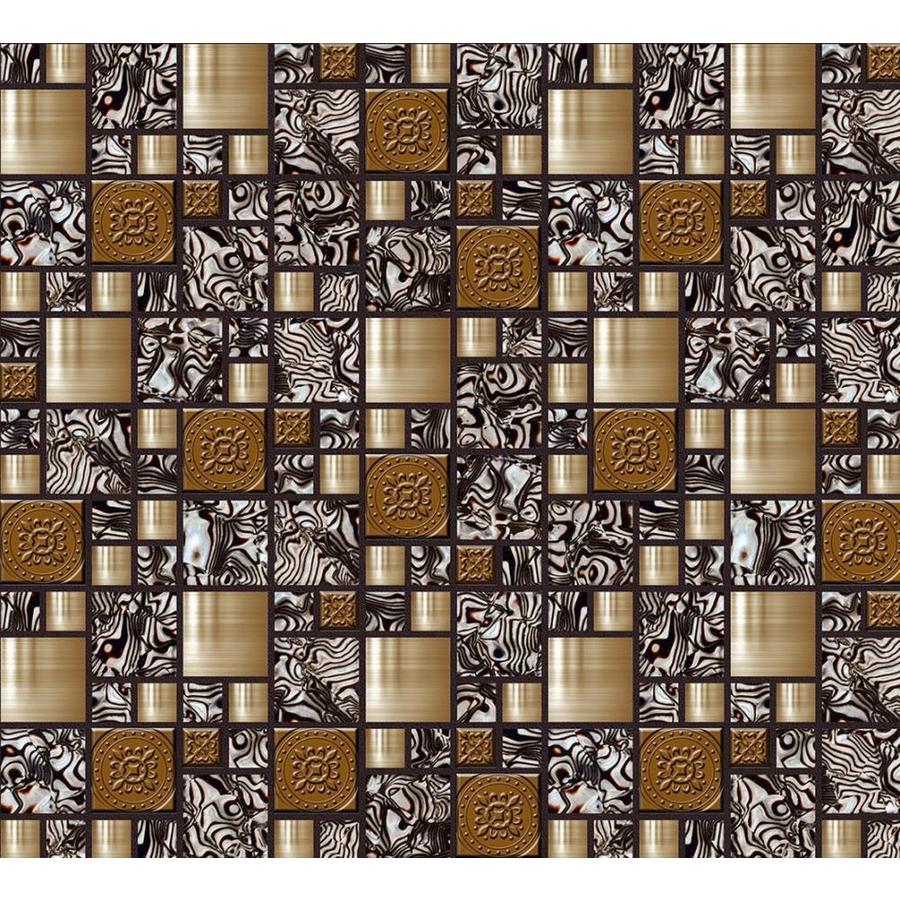 Dundee Deco Falkirk Crest 3D 38-in x 1.6-ft Embossed Bronze, Tan Wall ...