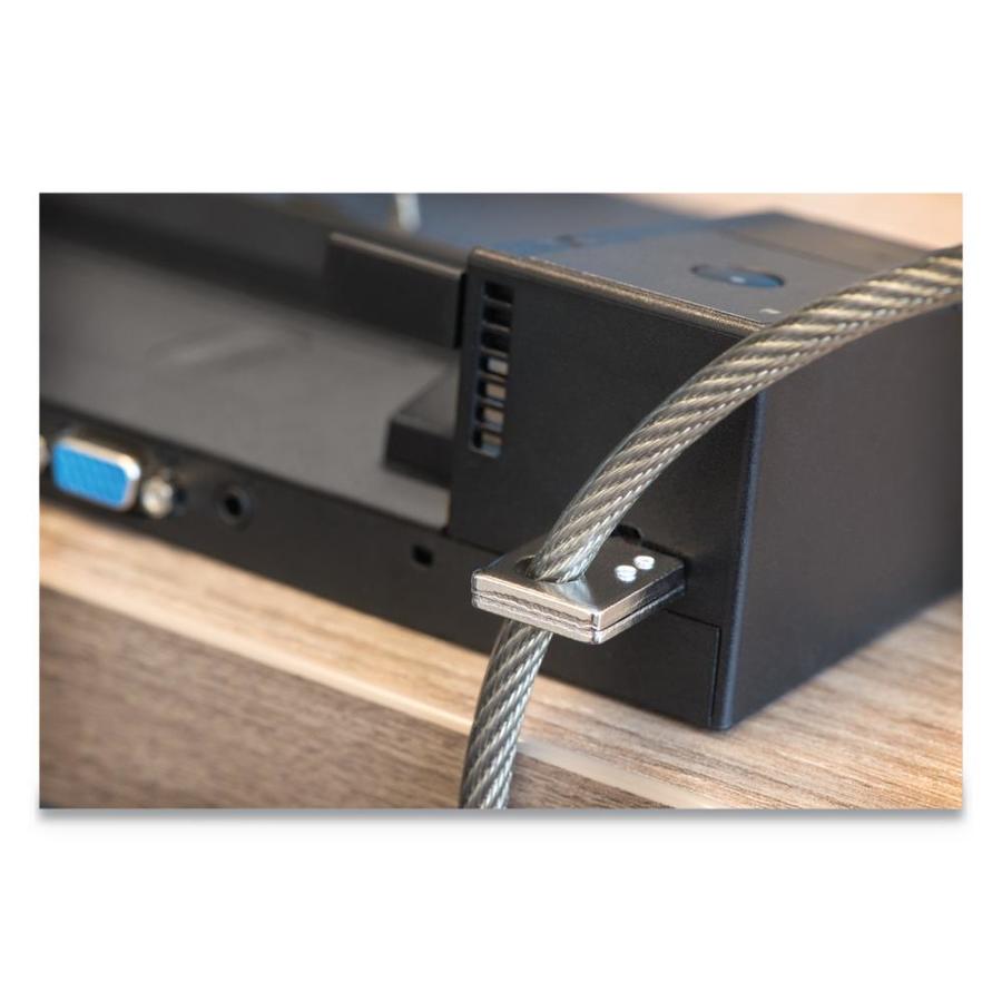 Kensington Desktop and Peripherals Locking Kit, 8ft Steel Cable, Two ...