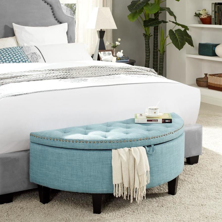 Inspired Home Tabitha Modern Light Blue Crescent Storage Ottoman in the ...