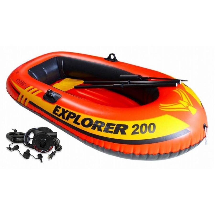 Intex Explorer 200 Inflatable Two Person Raft Boat Set with Quick-Fill ...