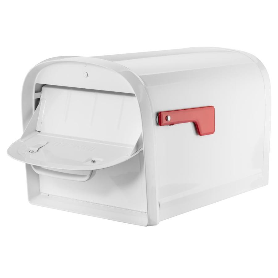 Architectural Mailboxes Oasis 360 Large Metal White Post Mount Locking ...