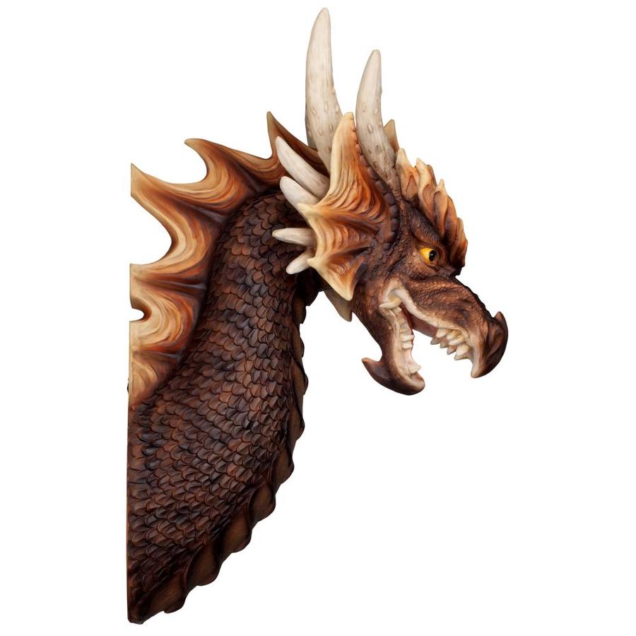 Design Toscano 25-in H x 10.5-in W Dragon Resin Wall Sculpture in the ...