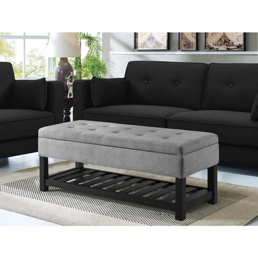 Lifestyle Solutions Casual Dark Grey Accent Bench in the Indoor Benches ...