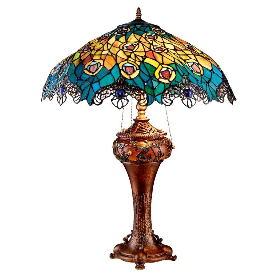 Design Toscano Multiple Colors LED 3-Way Table Lamp with Glass Shade in ...