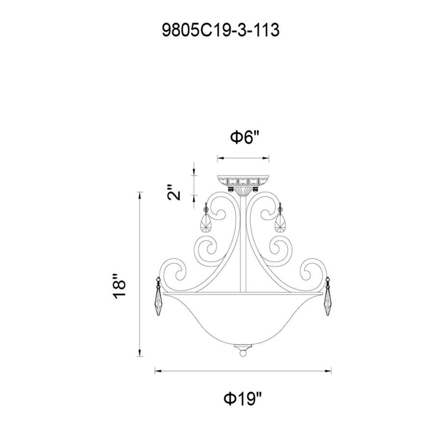 CWI Lighting Shakira 19-in Dark Bronze Rustic Incandescent Flush Mount ...
