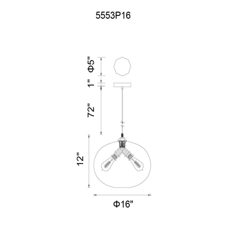 CWI Lighting Glass Black Modern/Contemporary Geometric Pendant Light in ...