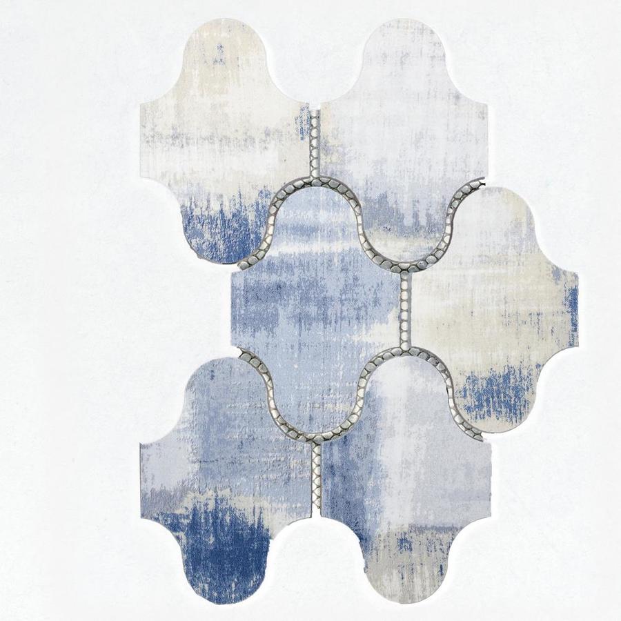 Abolos Nature Cement Blue/Matte 3-in x 3-in Matte Glass Wood Look Wall ...