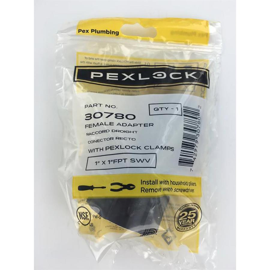 PEXLock 1-in Plastic PEX Barb x Female Pipe Thread Adapter with Clamp ...