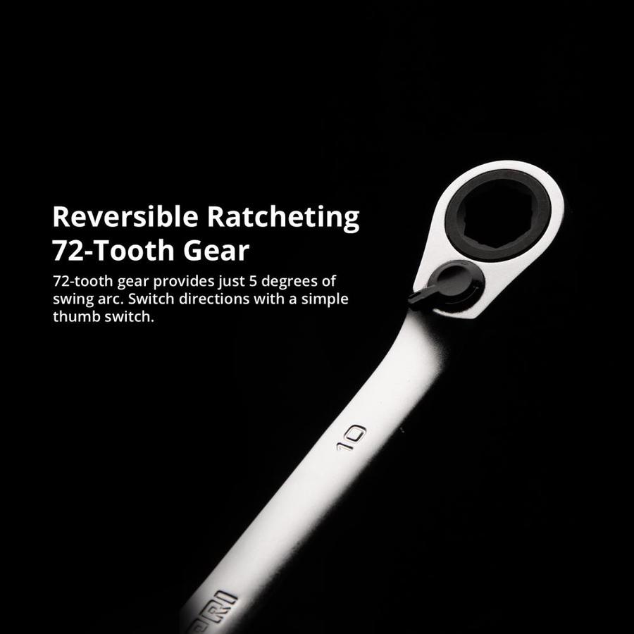 Capri Tools 6-Point Reversible Ratcheting Combination Wrench Set, Long ...