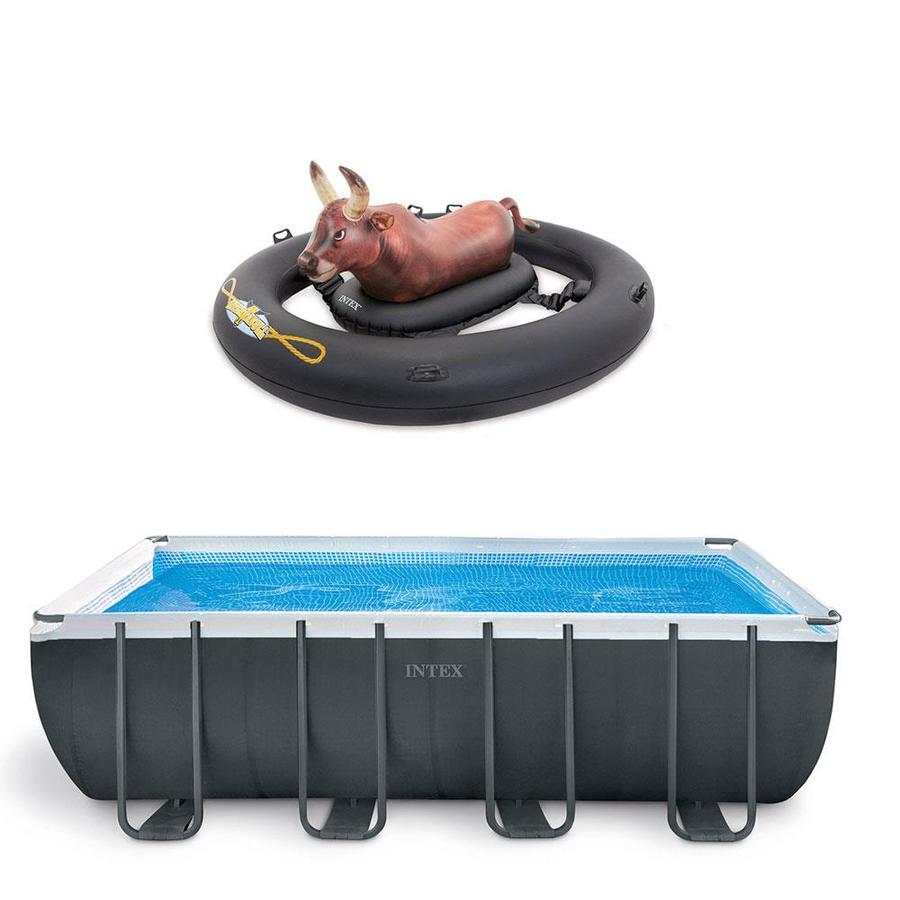 Intex 18-ft x 9-ft x 52-in Rectangle Above-Ground Pool in the Above ...