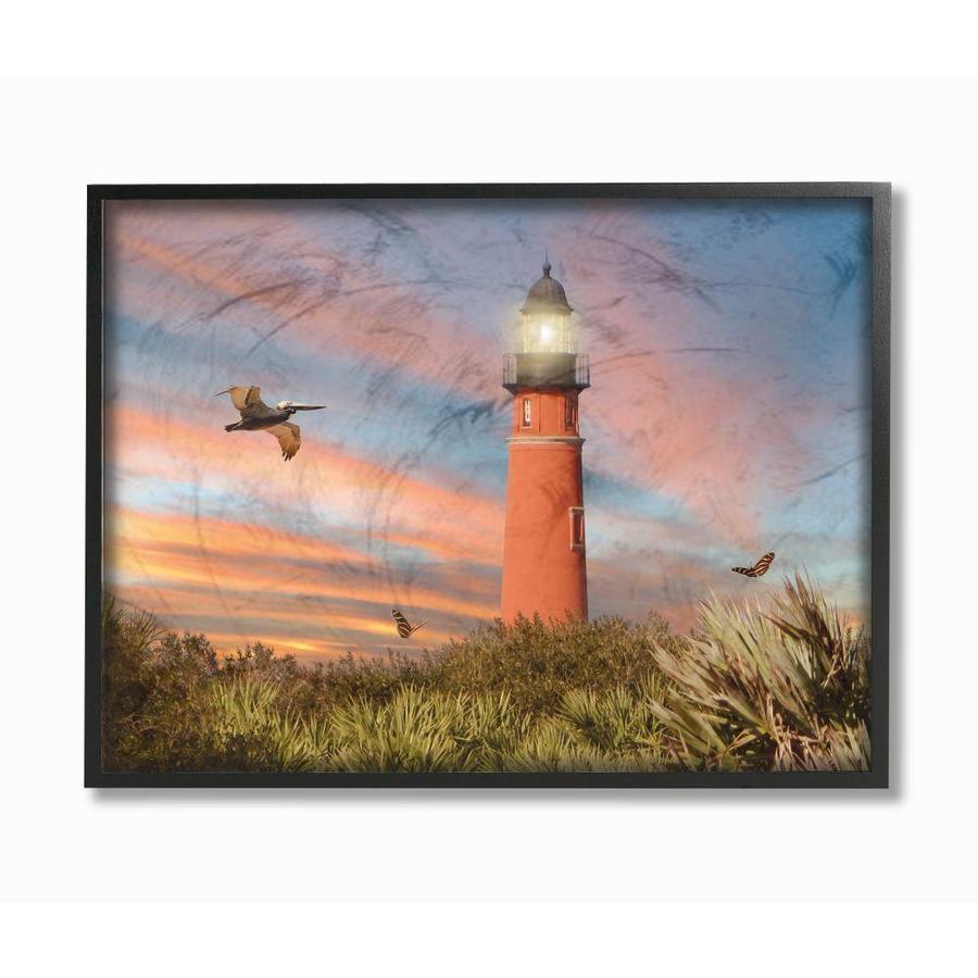Stupell Industries Framed 20-in H x 16-in W Coastal Wood Print in the ...