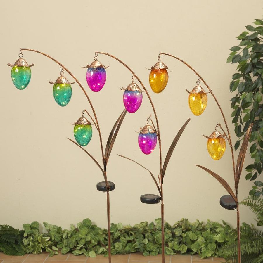 Gerson International Assorted 48-in High Solar-Powered Gold Metal ...