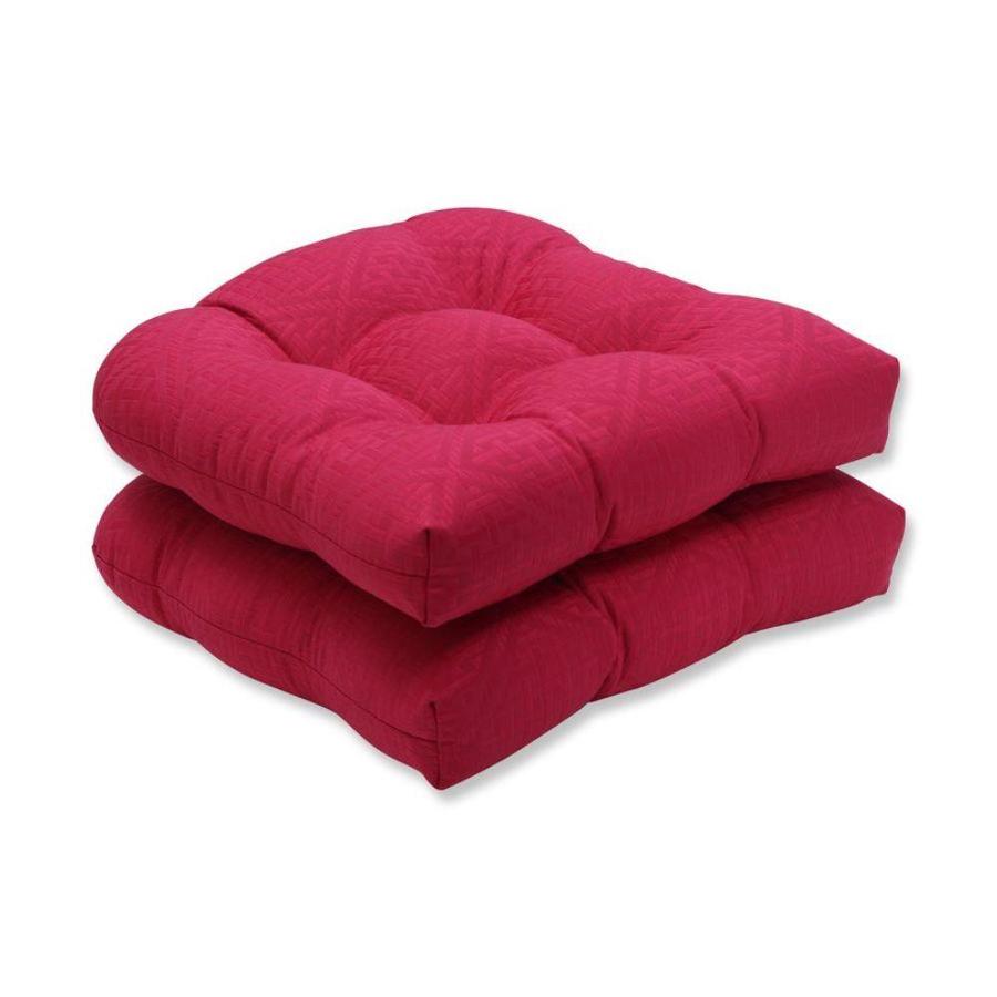 Pillow Perfect Paragon Raspberry 2-Piece Pink Patio Chair Cushion in ...