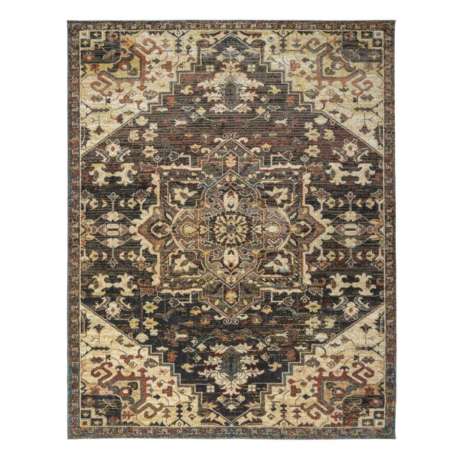 G.A. Gertmenian & Sons Davos 6 x 9 Brown Indoor Medallion Area Rug in ...
