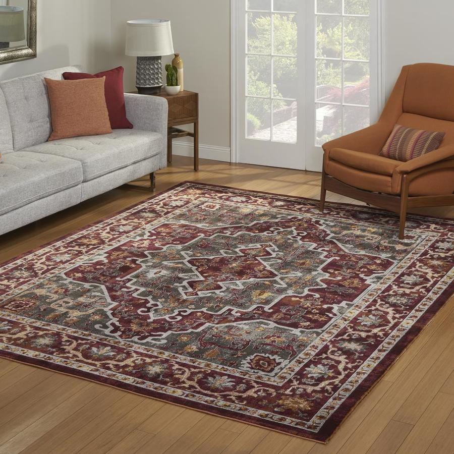 G.A. Gertmenian & Sons Carmen 8 x 10 Red Indoor Medallion Area Rug in ...