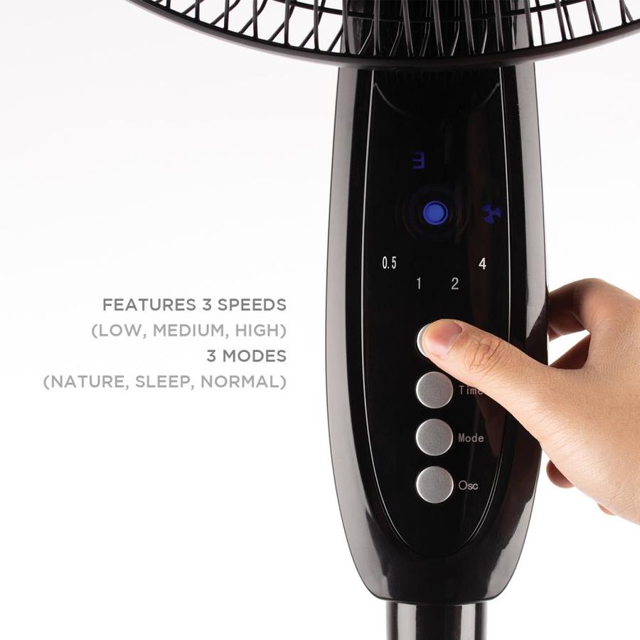 BLACK+DECKER 16-in 3-Speed Indoor Black Stand Fan in the Portable Fans ...