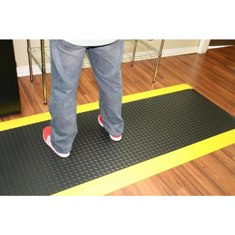 Rhino Mats 2-ft x 9/16-in B/Y 2-ft x 10-ft Black Rectangular Indoor ...