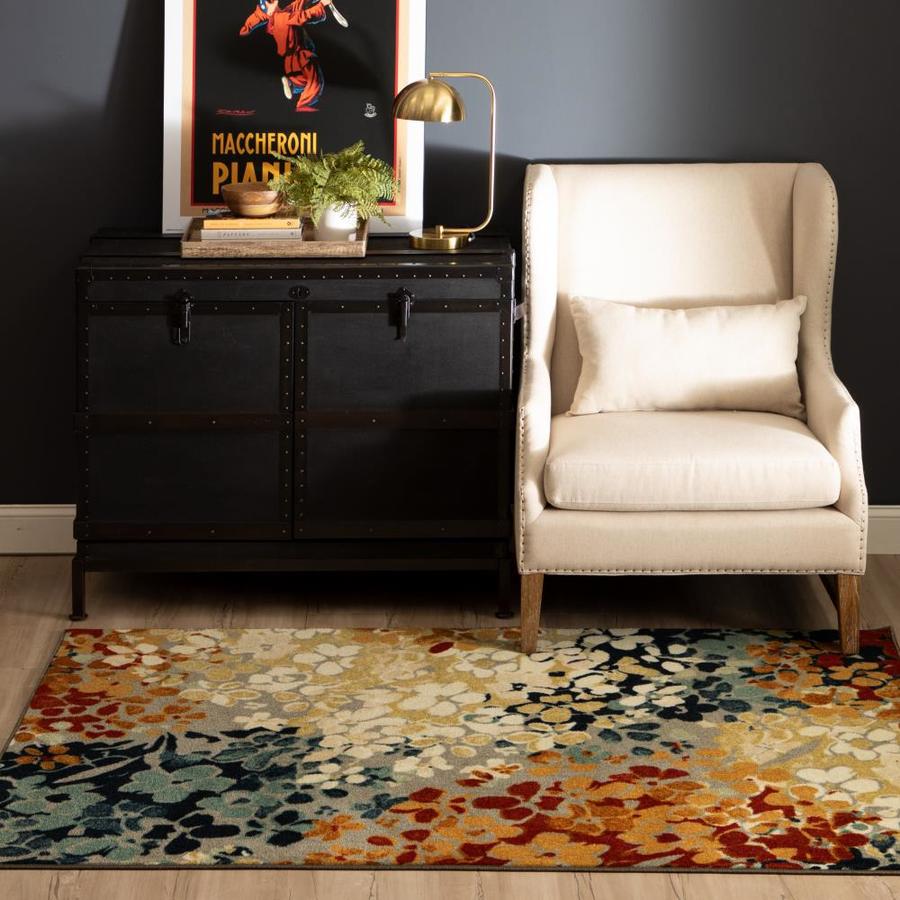 Mohawk Home New Wave 3 x 5 Multi Indoor Floral/Botanical Area Rug in ...