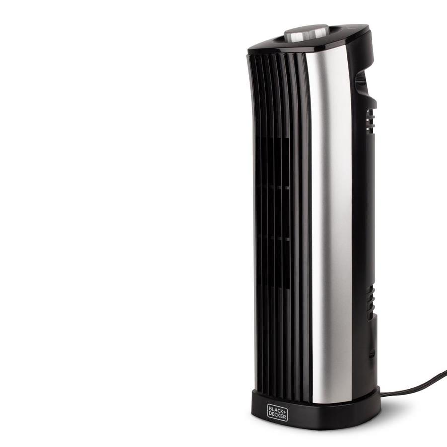 BLACK+DECKER 14-in 3-Speed Indoor Black and Silver Tower Fan in the ...
