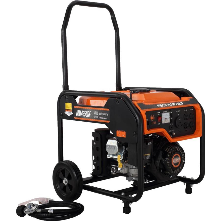 Mech Marvels Standard Series 3200-Watt Gasoline/Propane Portable ...