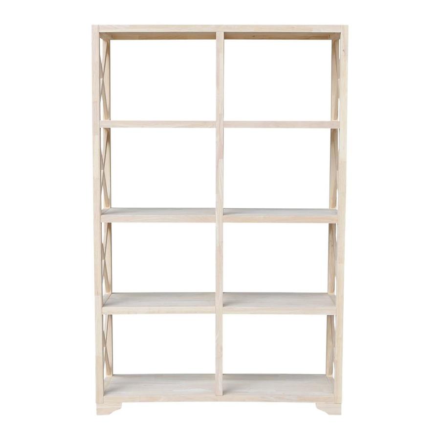 International Concepts Unfinished Wood 8-Shelf Double Bookcase in the ...