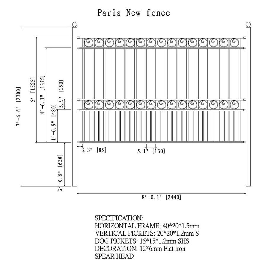 ALEKO Yard Garden Iron Wrought Steel Fence Yard Garden Iron Wrought ...
