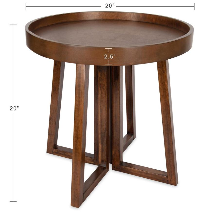 Kate and Laurel Avery Walnut Brown Wood Veneer Round End Table in the ...