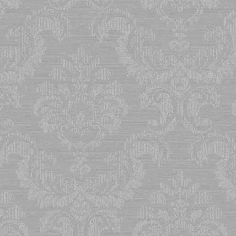 Norwall Simply Silks 4 55-sq ft Light Reflective In Silver Vinyl Damask ...