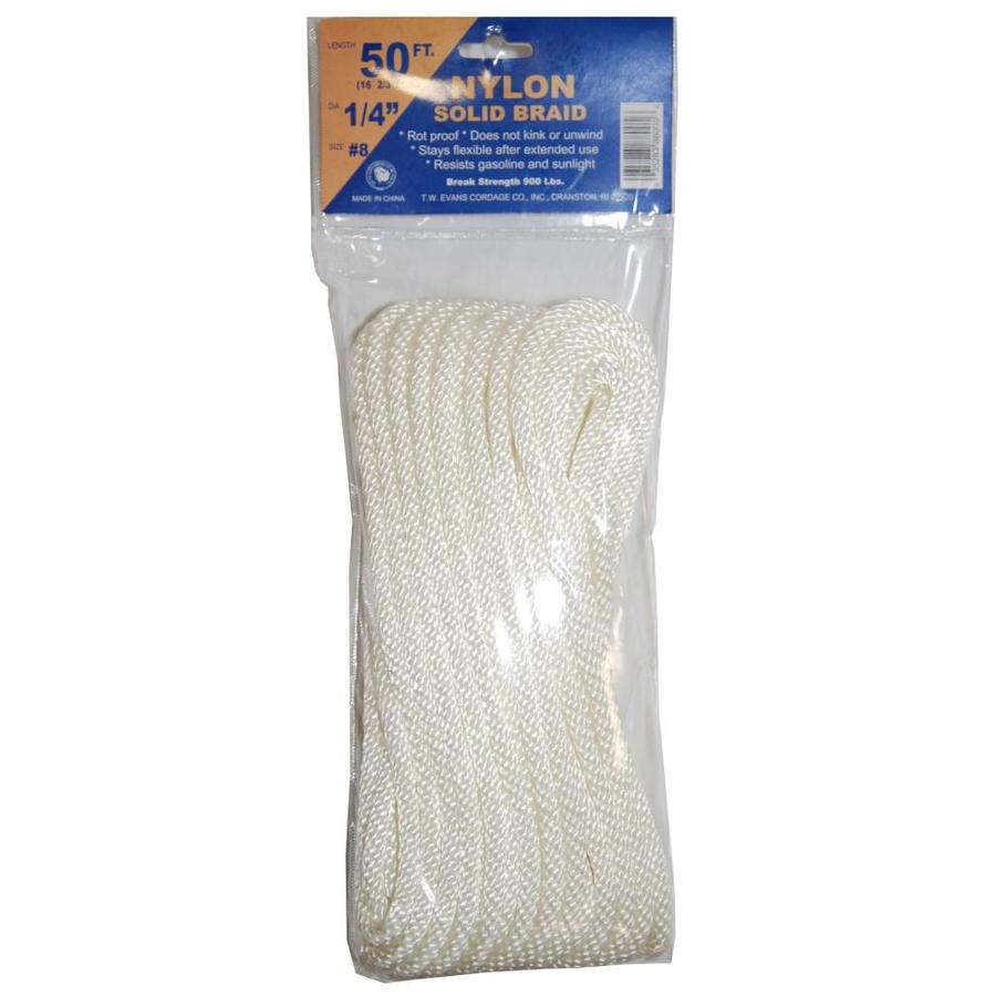 T.W. Evans Cordage 0.25-in x 50-ft Braided Nylon Rope (By-the-Roll) in ...