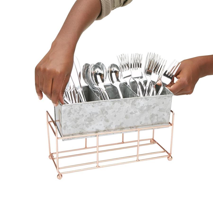 Mind Reader Mind Reader Wire Based and Galvanized 3 Section Utensil ...