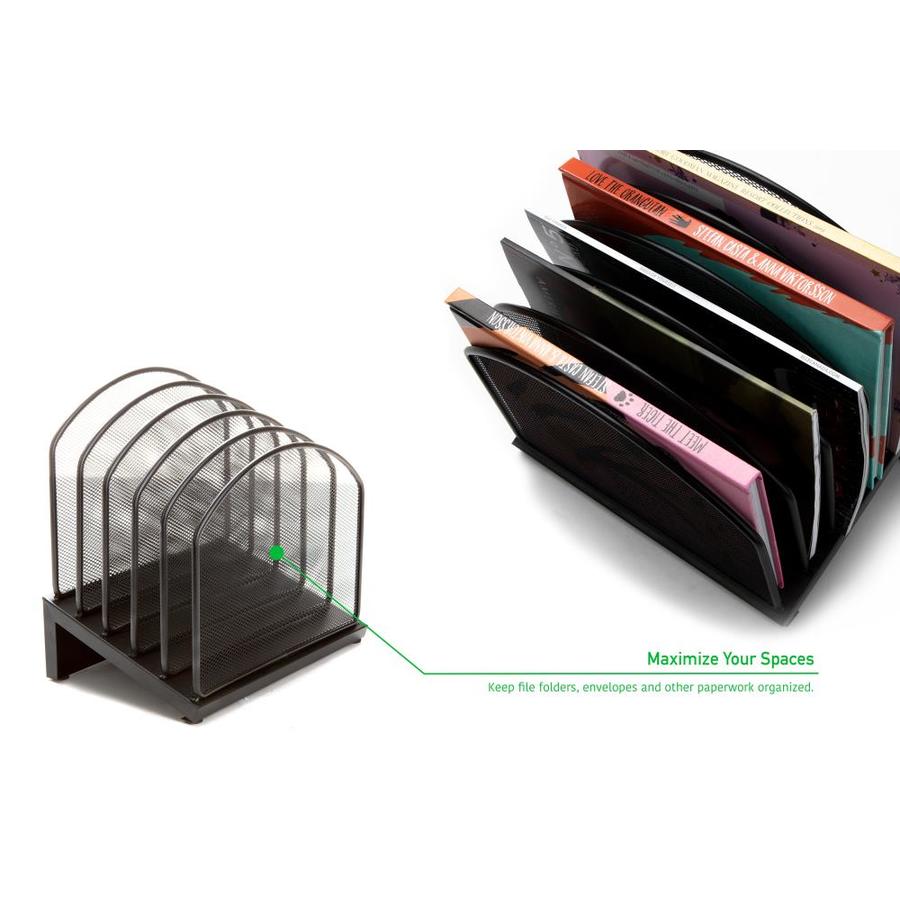Mind Reader Mind Reader 5 Section Incline Mesh Paper Organizer ...