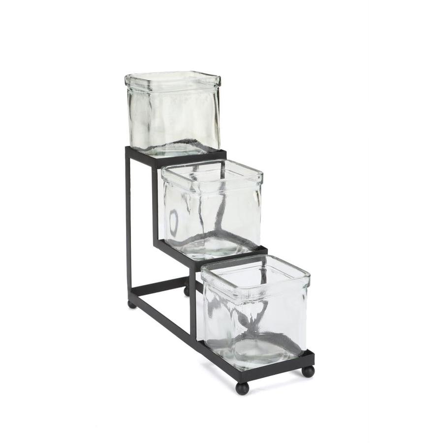 Mind Reader Mind Reader 3 Compartment Tiered Condiment Server Jar Stand ...