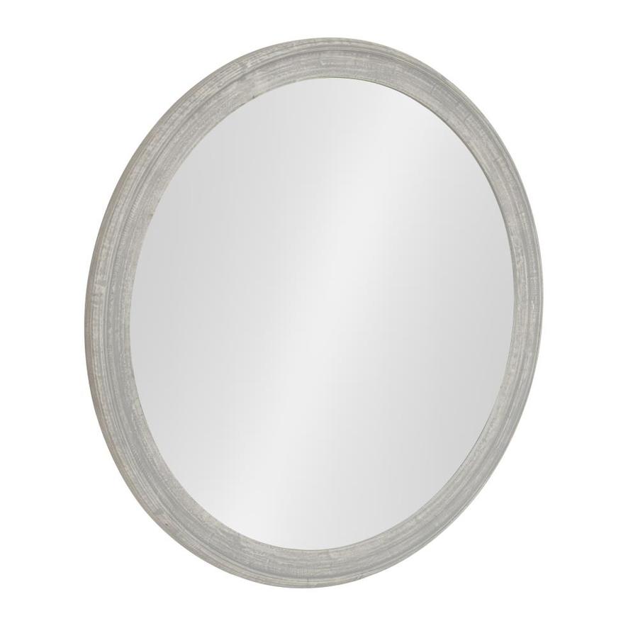 Kate and Laurel Mansell 28-in L x 28-in W Round Gray Framed Wall Mirror ...
