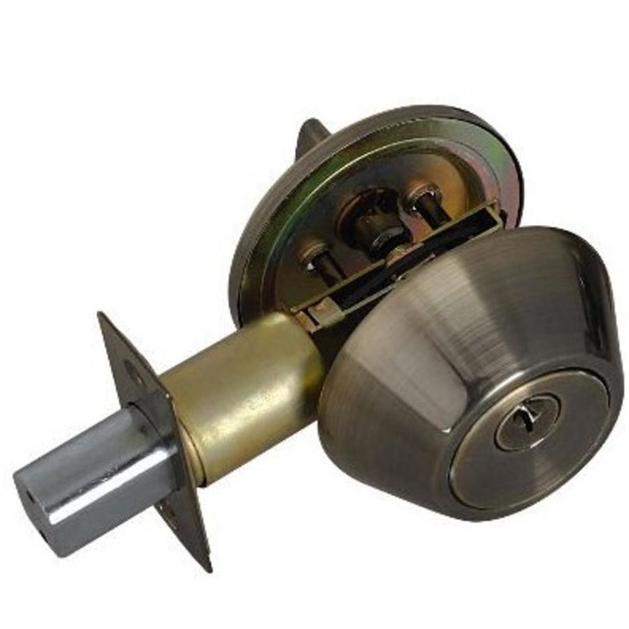Design House Antique Brass Single Cylinder Deadbolt in the Deadbolts ...