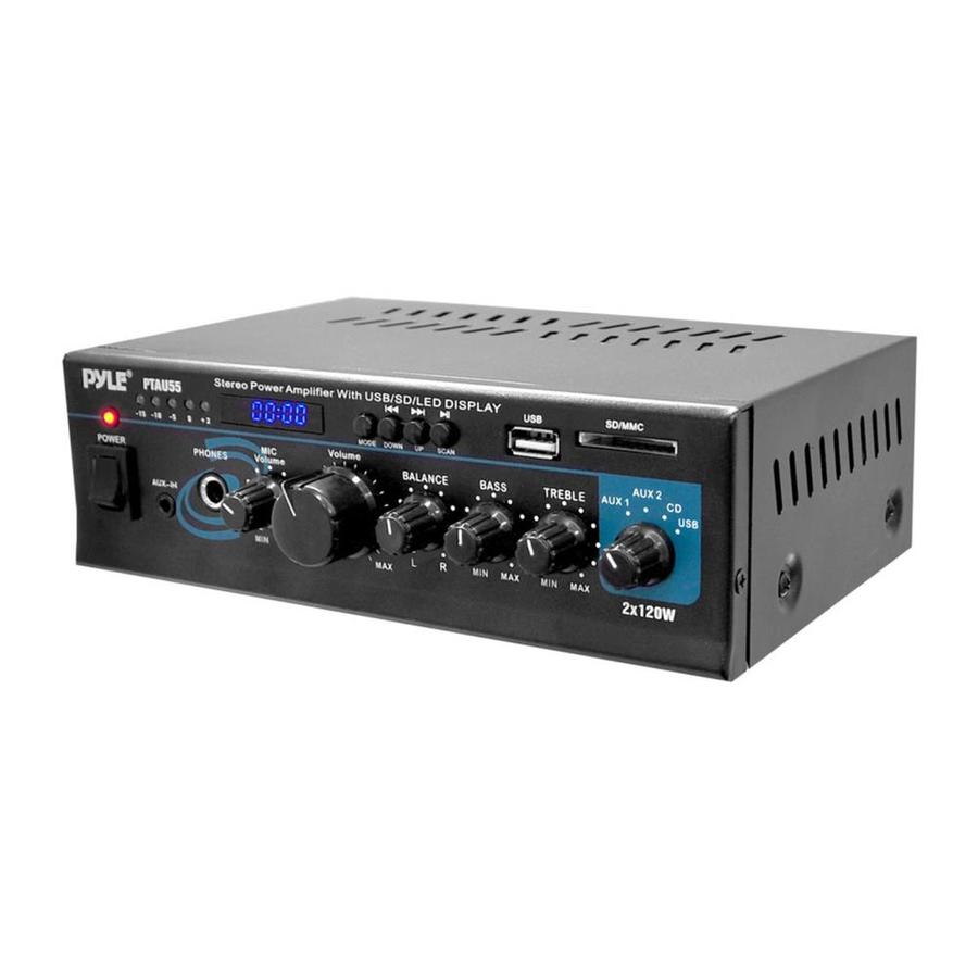 Pyle Pyle Stereo Power Amplifier- 2 x 120 Watt with Blue LED Display ...