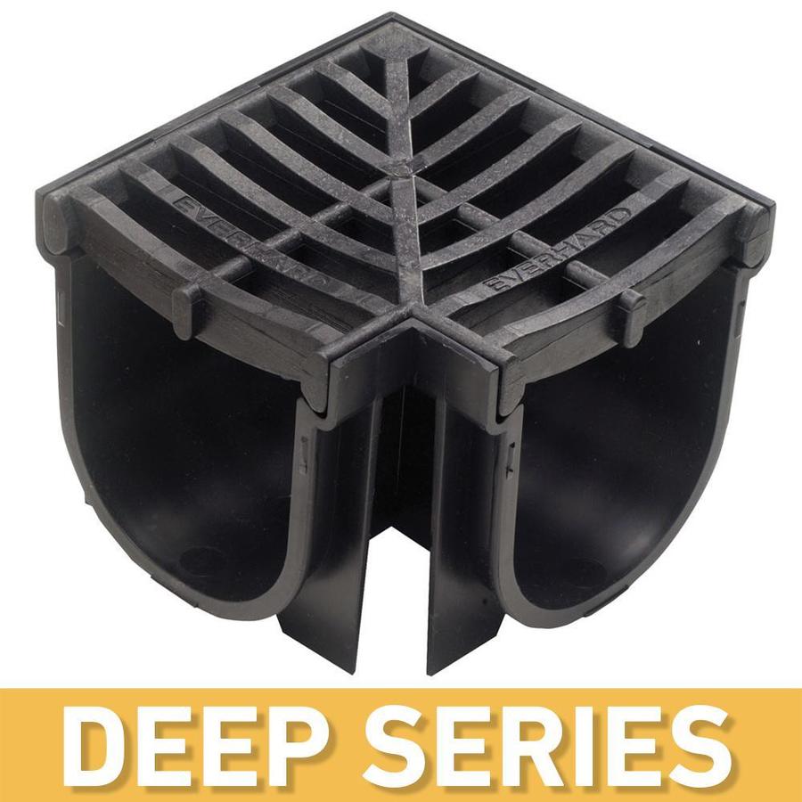 U.S. Trench Drain Easy Drain Series Black 90 Degree Corner for Modular ...
