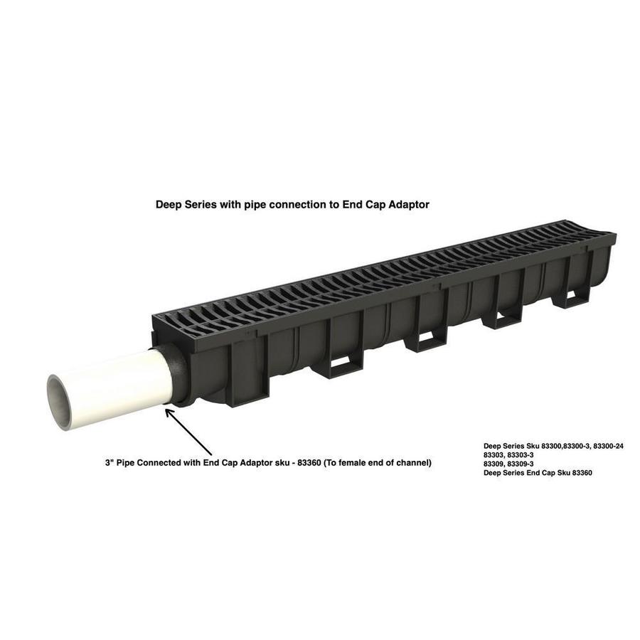 U.S. Trench Drain Easy Drain Series Black 90 Degree Corner for Modular ...