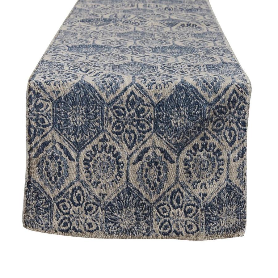 Split-P Split P Mosaic Tile Printed Table Runner- 72-inL- Blue in the ...