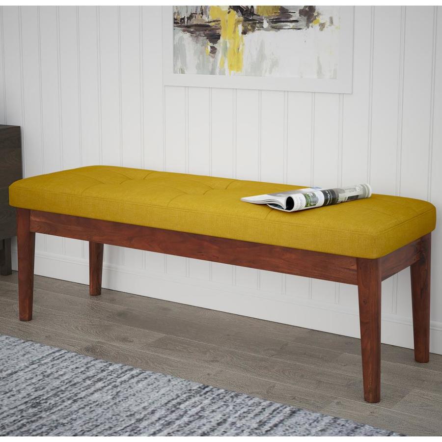 Worldwide Homefurnishings Modern Mustard Accent Bench in the Indoor ...