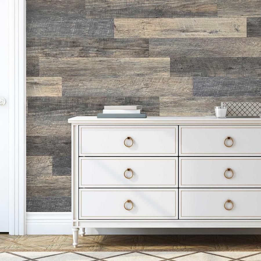 Design is Personal Dip peel and stick PVC wall planks 5-in x Grey ...