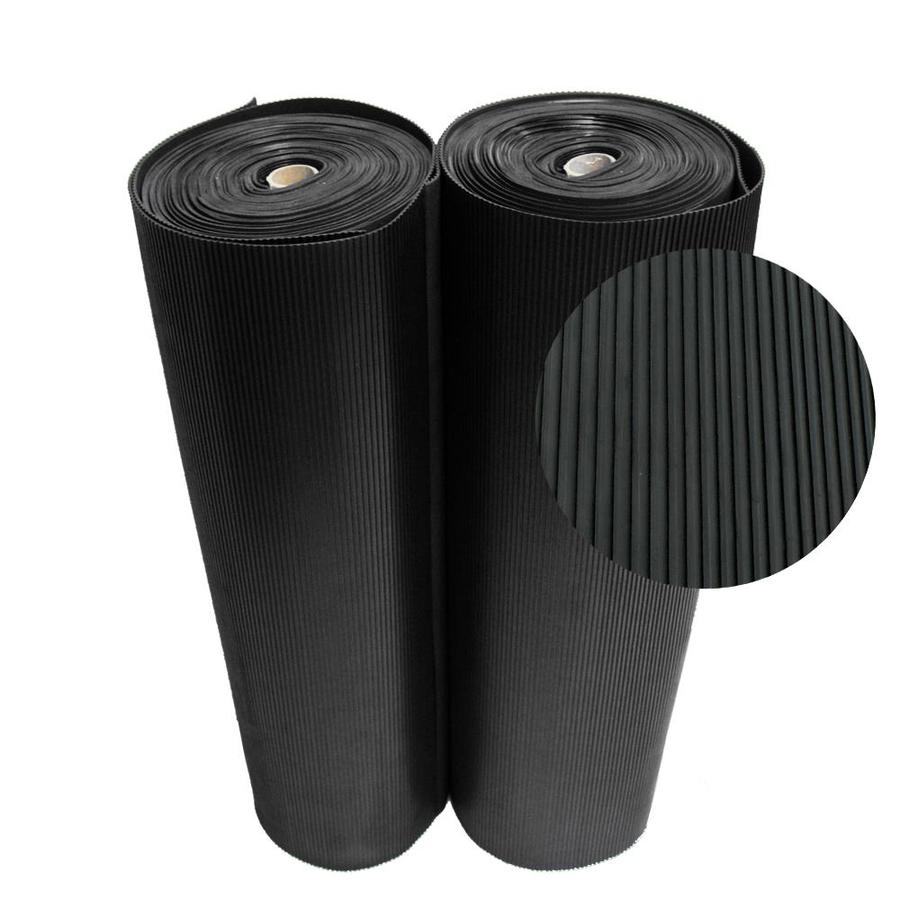 Rubber-Cal Composite-Rib 36-in x 48-in Black (solid color) Rubber Roll ...