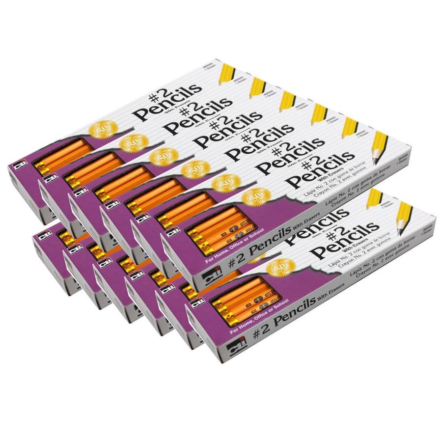 Charles Leonard Inc. No. 2 Pencil with Eraser, Unsharpened, 12 Per Pack ...