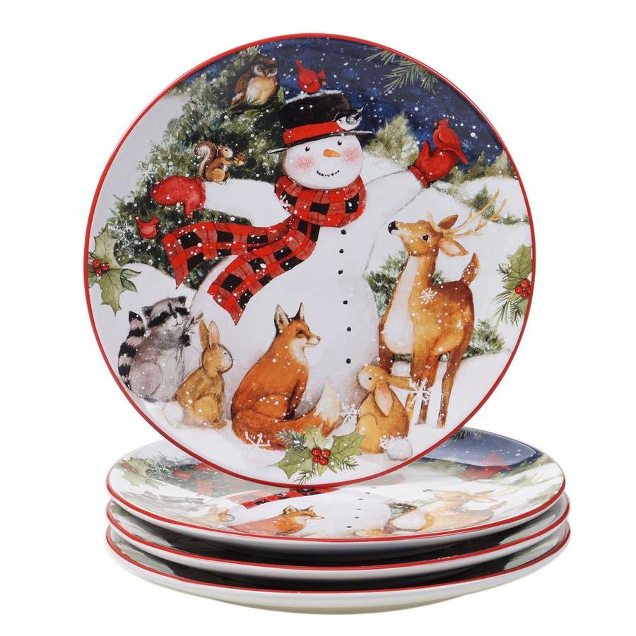 Certified International Magic Of Christmas Snowman Set of 4 Dinner ...