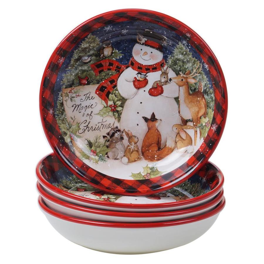 Certified International Magic Of Christmas Snowman Set of 4 Soup Bowl ...