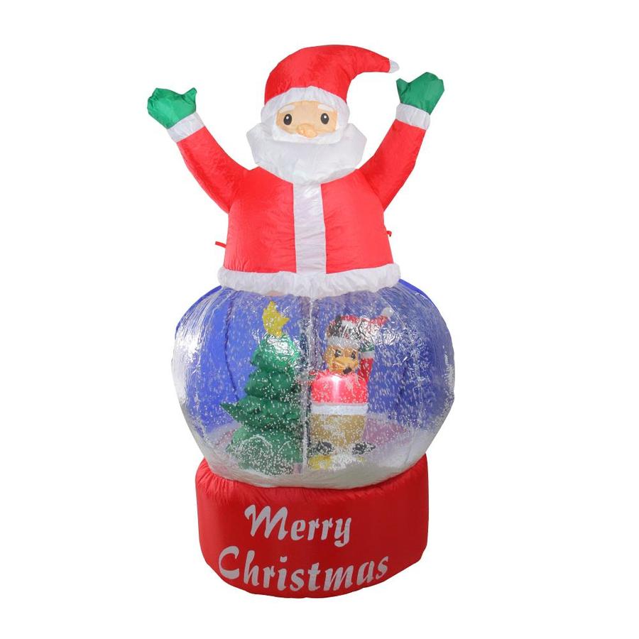 Northlight 4.75-ft Red and Blue Inflatable Santa Claus Snow Globe ...